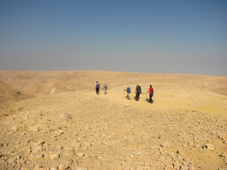 Hiking in Negev Desert stock photo. Image of landscape - 12305152