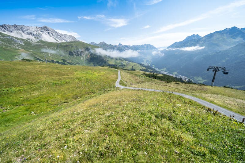 Hiking path in Alps stock image. Image of peak, mountain - 168201305