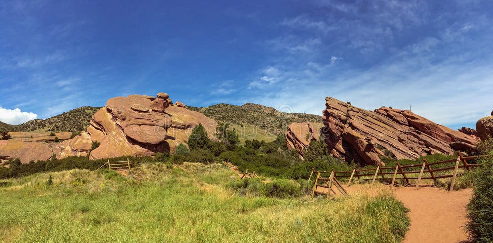Hiking Path Around Rock Formations at Red Rocks Park and Ampitheatre ...