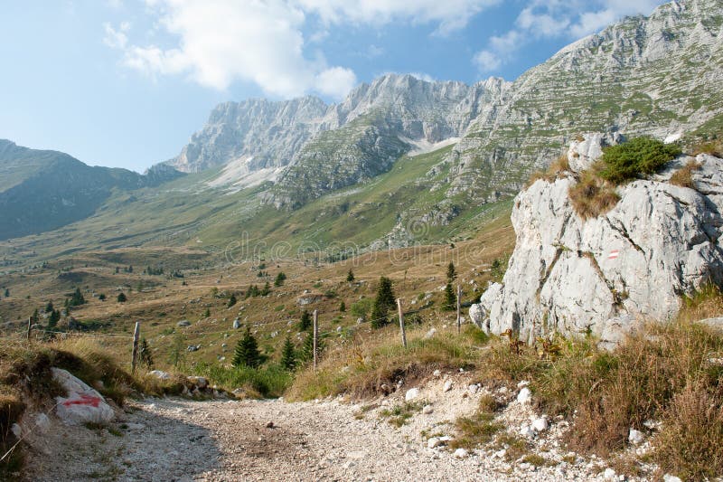 Hiking Path through the Julian Alps, Italy Stock Photo - Image of ...