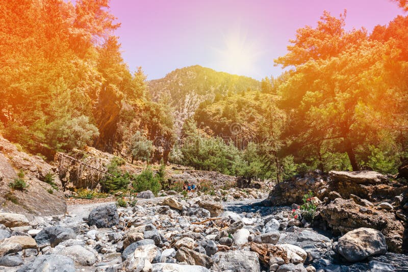 Samaria Gorge in Central Crete Stock Photo - Image of mediterranean ...