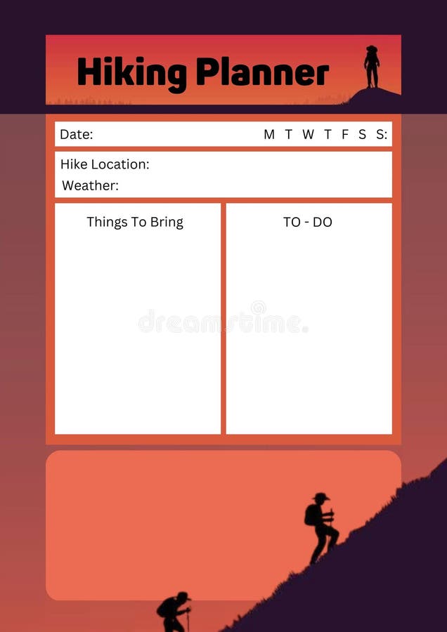 Hiking Planner Digital Planning Insert Sheet Printable Page Template ...