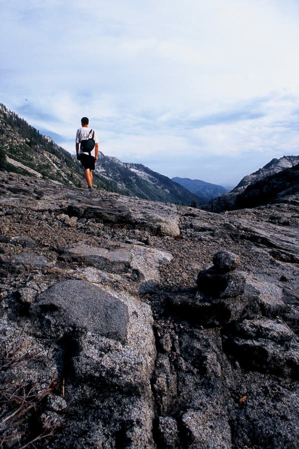 Hiking Remote Rocky Trail in California Stock Image - Image of outside ...