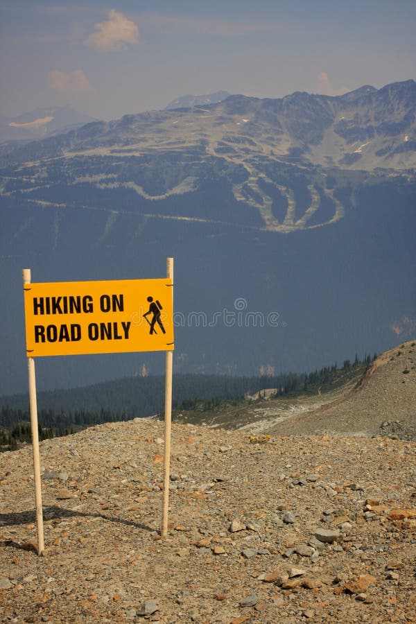Hiking on road only sign stock image. Image of relax - 10663699