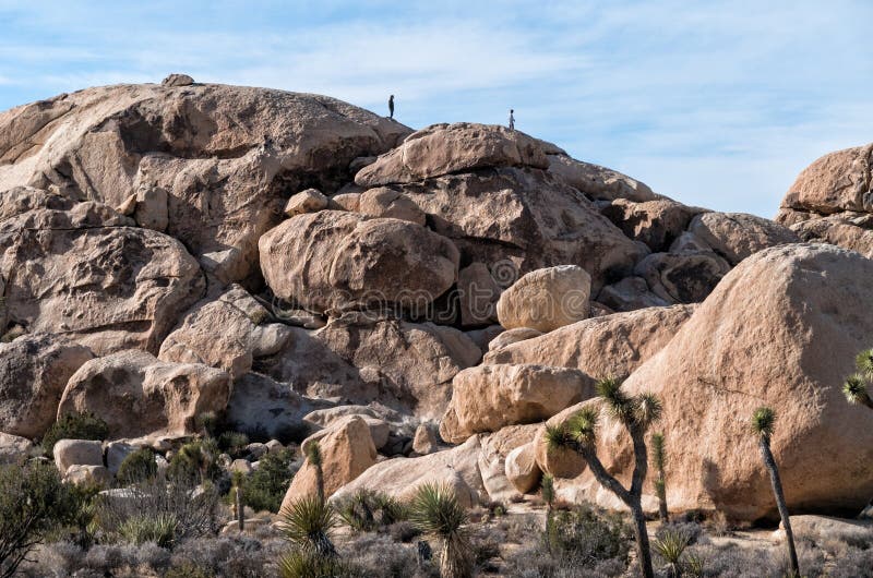 Hiking on the Rocks in Joshua Tree National Park Stock Photo - Image of ...