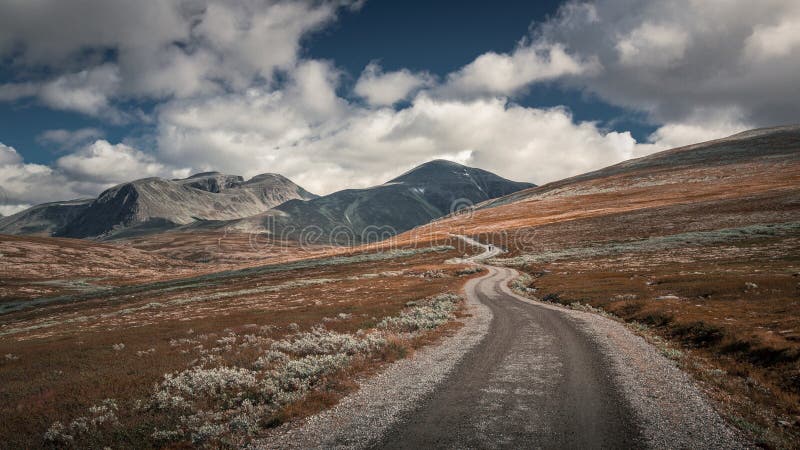 Hiking in Rondane National Park with Winding Path Stock Image - Image ...