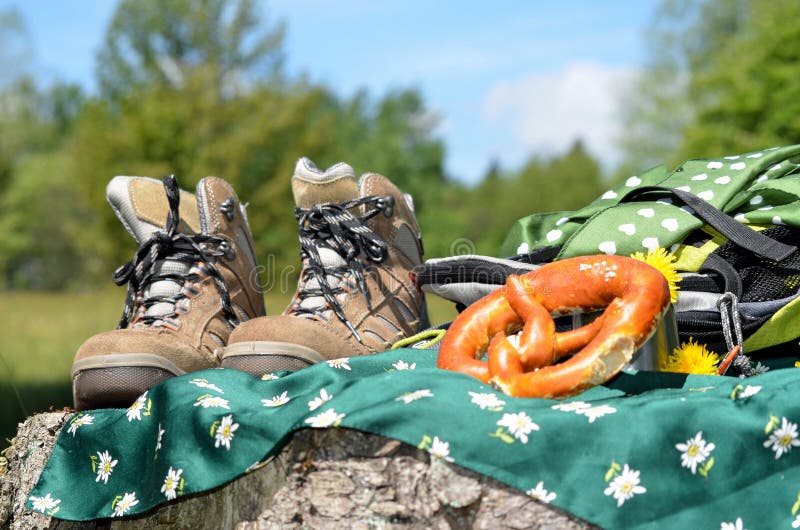 Hiking shoes Landscape stock image. Image of eating, lawn - 19583819