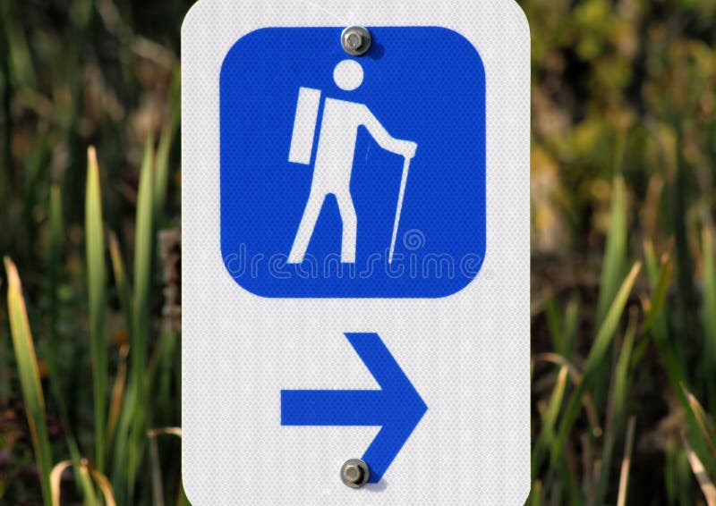 Hiking Sign stock image. Image of pointing, direction - 21289073