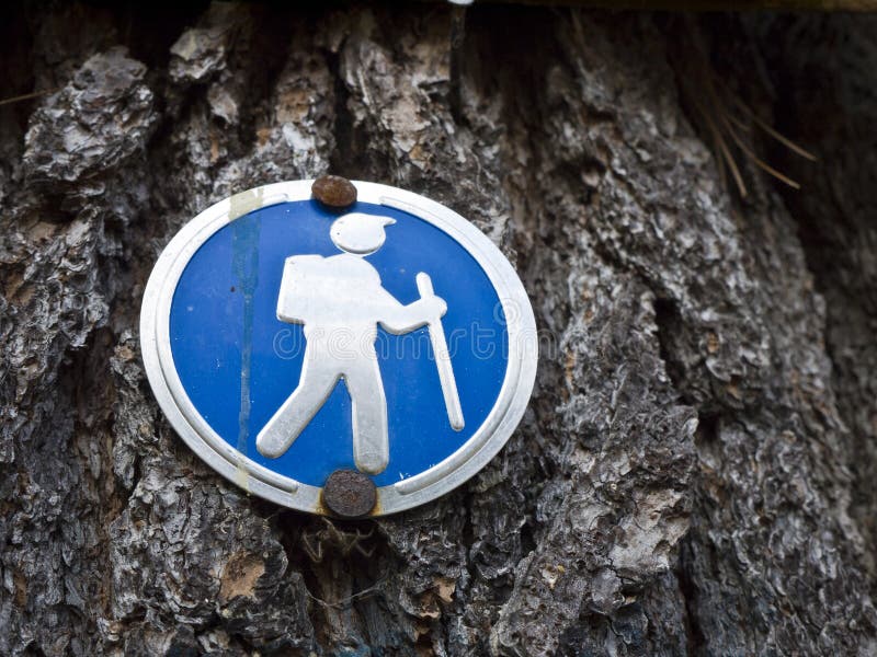 Hiking Sign - Trail Marker stock image. Image of white - 22751095