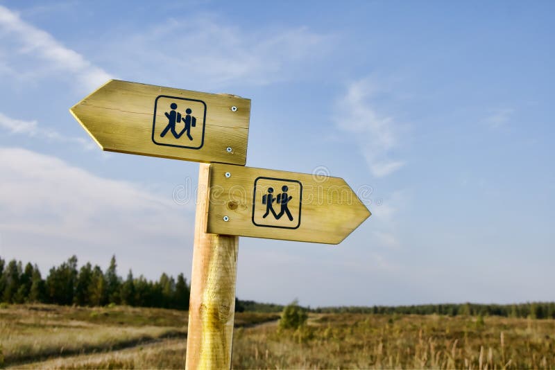 Hiking signpost stock image. Image of left, signal, directions - 13245143