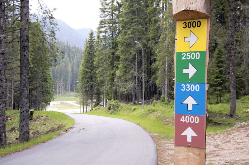 Hiking trail signs symbols stock photo. Image of colors - 34920982