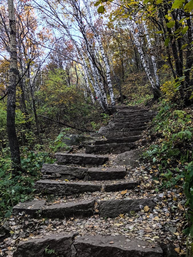Hiking Steps Carved into a Staircase in a Steep Rock, in Red Rocks Open ...