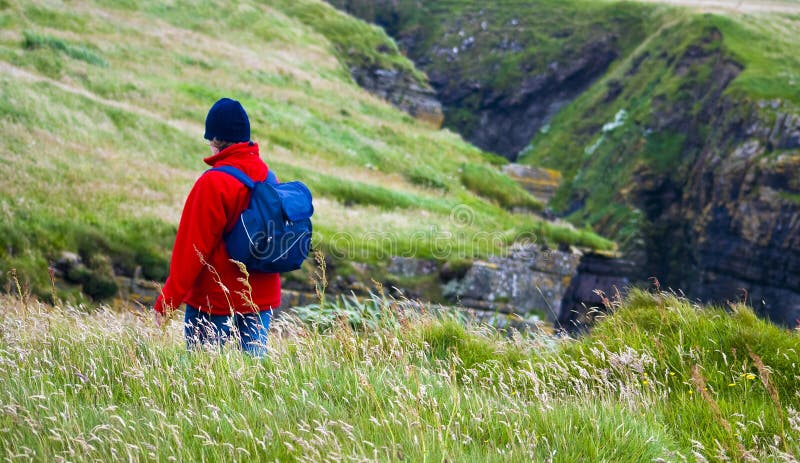 Hiking on Stronsay; Orkney stock image. Image of green - 5968949