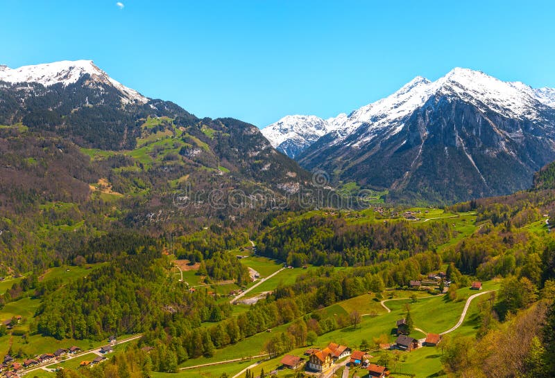 Picturesque View in Swiss Alps Stock Photo - Image of vacation, spring ...