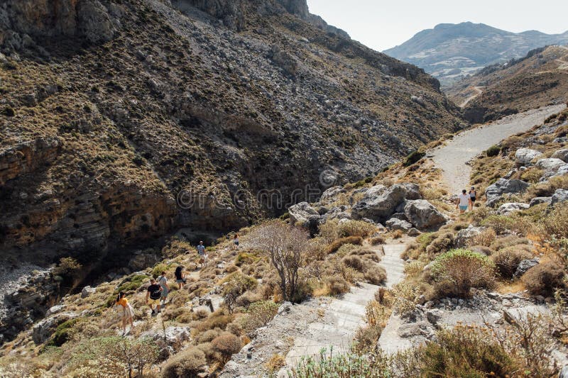 Hiking Trail in a Beautiful Gorge for Active Walks in Greece on the ...
