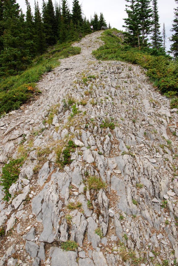 Hiking Trail on Mountain Ridge Stock Image - Image of rocky, alberta ...