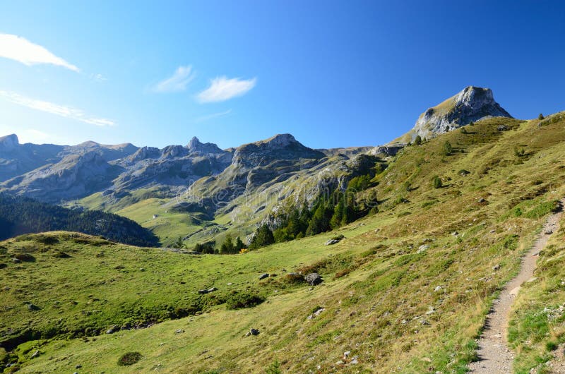 Hiking Trail on the Mountain Slope Stock Image - Image of mountain ...