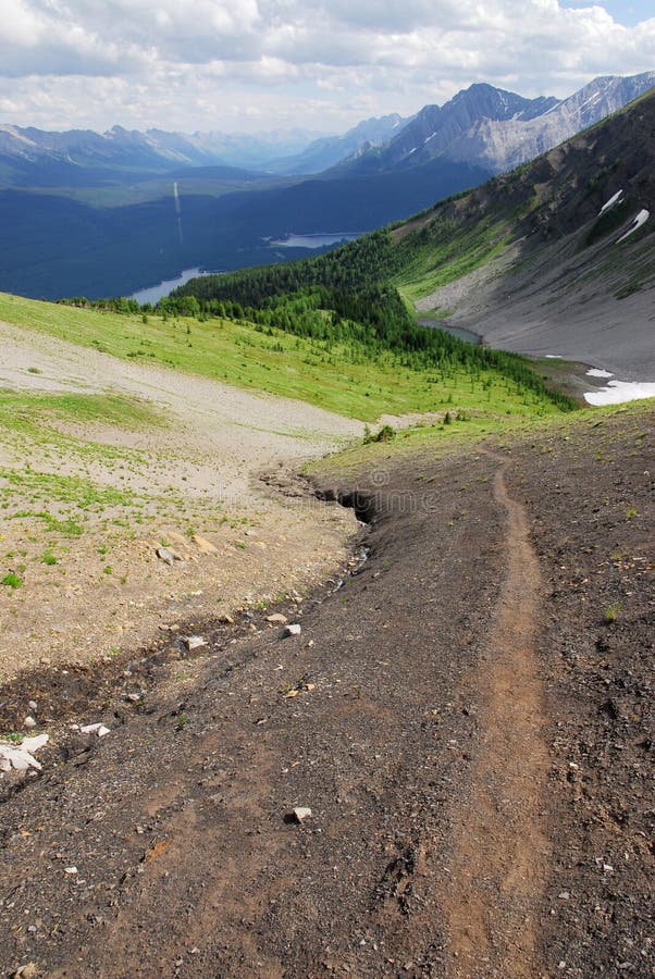 Hiking Trail on Mountain Top Stock Image - Image of grasses, kananaskis ...