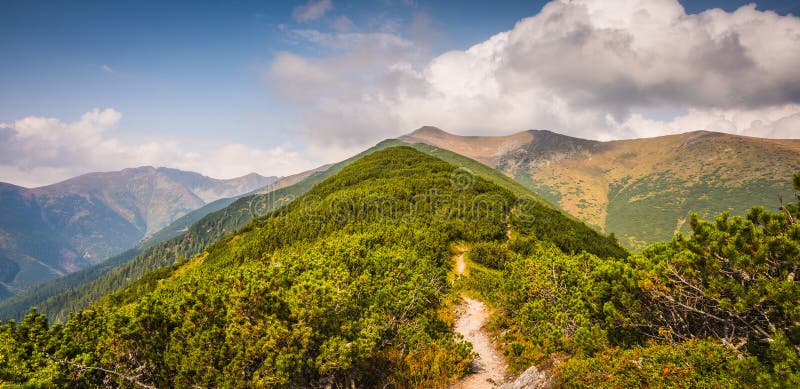 Hiking Trail in the Mountains Stock Photo - Image of tourism, mountains ...