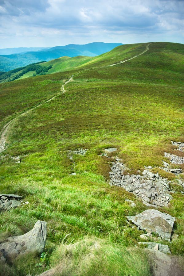 Hiking Trail in Mountains Landscape Stock Image - Image of outdoor ...