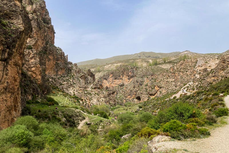 Hiking Trail of Sabina Over Monachil River in Monachil, Granada Stock ...