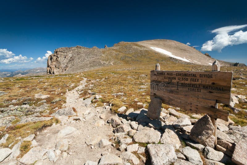 Hiking Trail Sign on the Great Divide Stock Photo - Image of hiking ...
