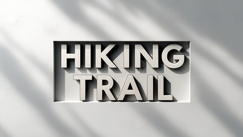 Hiking Trail Sign with Shadows Creating Depth Stock Illustration ...