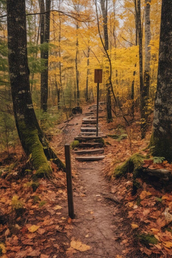 Hiking Trail with Signage Indicating Difficulty Level Stock ...