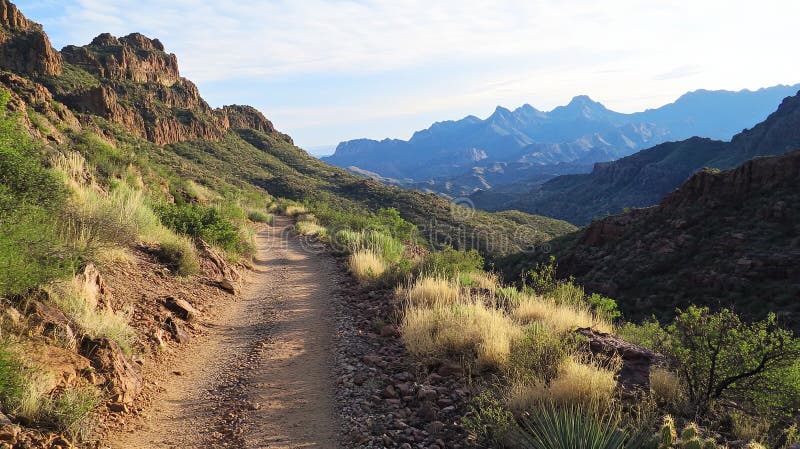 Hiking Trail Winding through the Mountains with Scenic Views. Stock ...