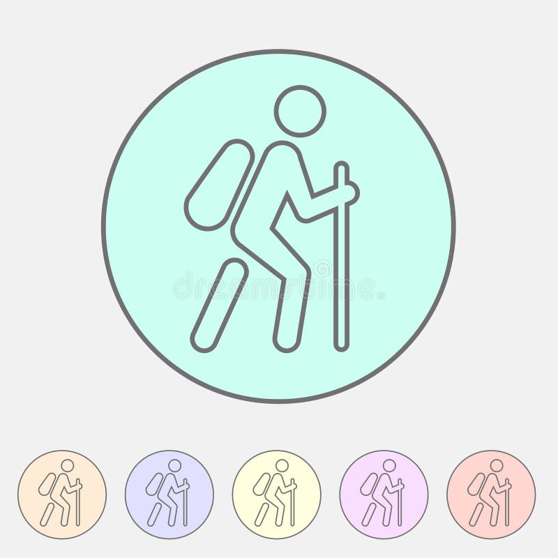 Hiking Treking Icon Icon Flat Web Sign Symbol Logo Label Stock Vector ...