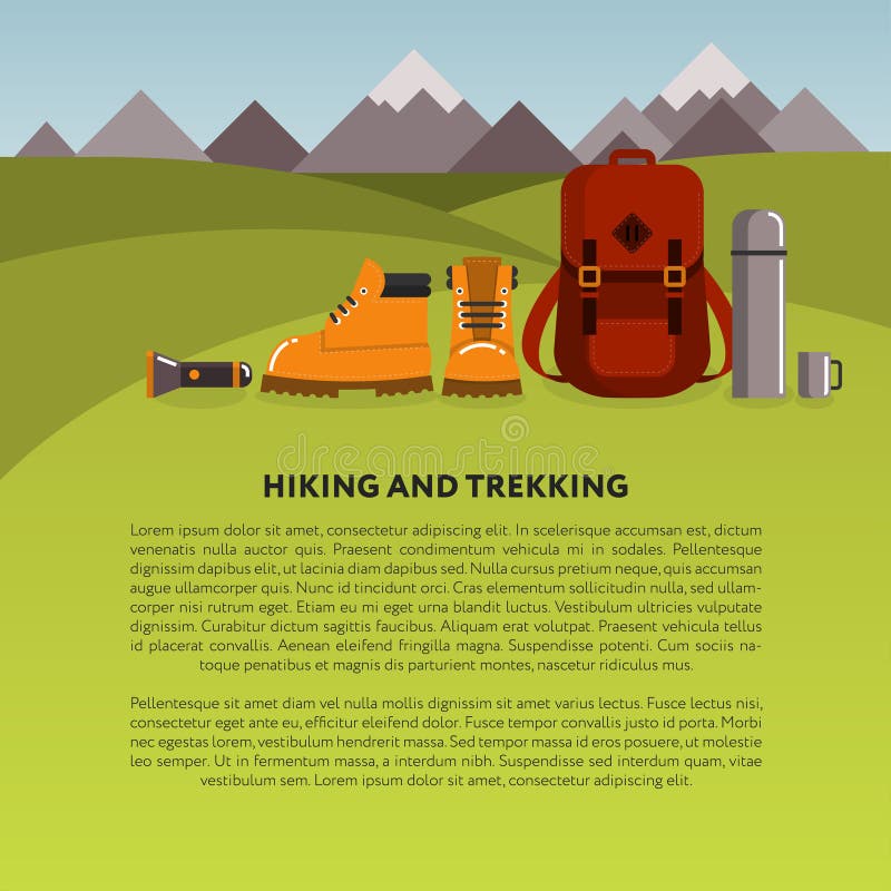 Hiking and Trekking Vector Background Stock Vector - Illustration of ...