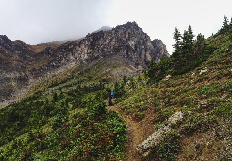 Hiking up a mountain stock image. Image of hiking, rocky - 98562089