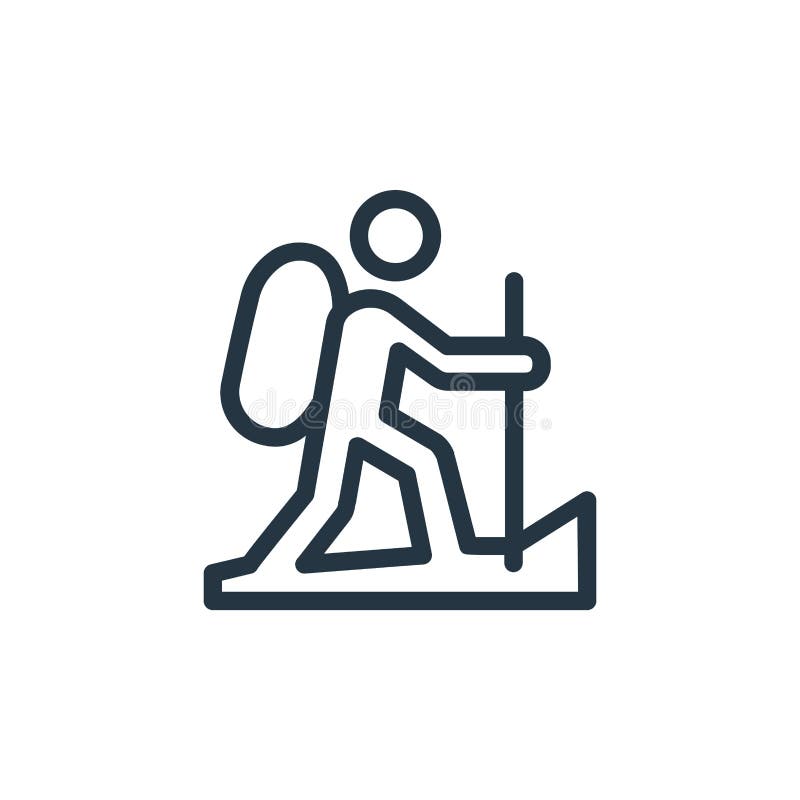 Hiking Vector Icon. Hiking Editable Stroke. Hiking Linear Symbol for ...