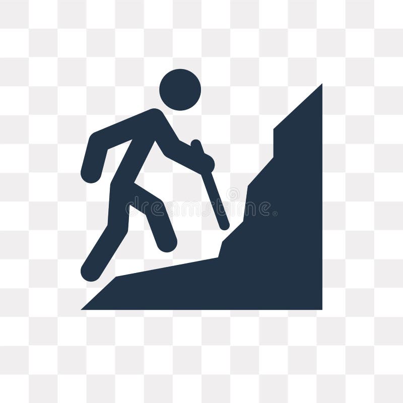 Hiking Vector Icon Isolated on Transparent Background, Hiking T Stock ...