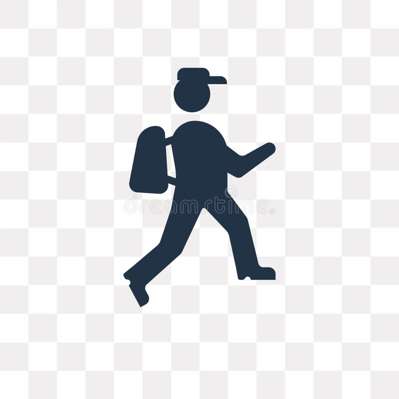 Hiking Vector Icon Isolated on Transparent Background, Hiking T Stock ...
