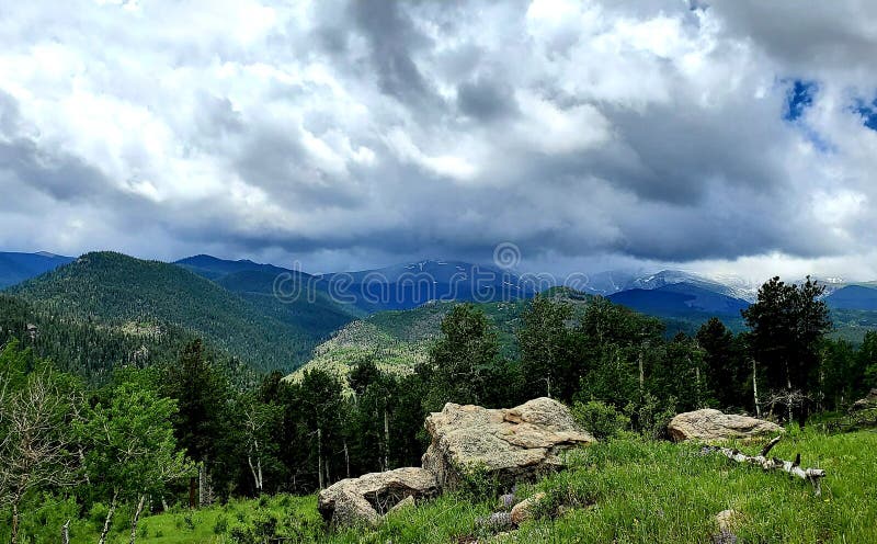 Hiking view stock image. Image of mountain, forest, rock - 239671773