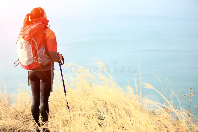 Hiking woman stock image. Image of hiking, girl, adventure - 39358447
