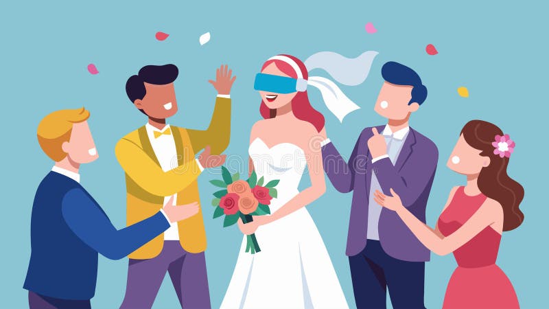 A Hilarious Game Of Pin The Bouquet On The Bride As The Party Guests