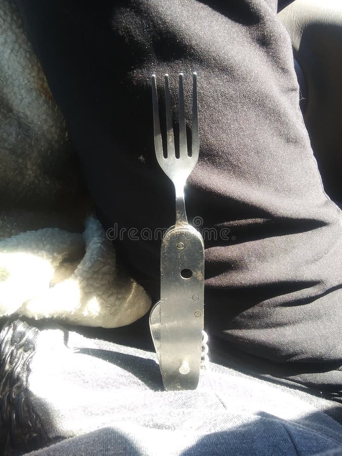 Hilarious Looking Fork Pocket Knife Stock Image - Image of fork ...