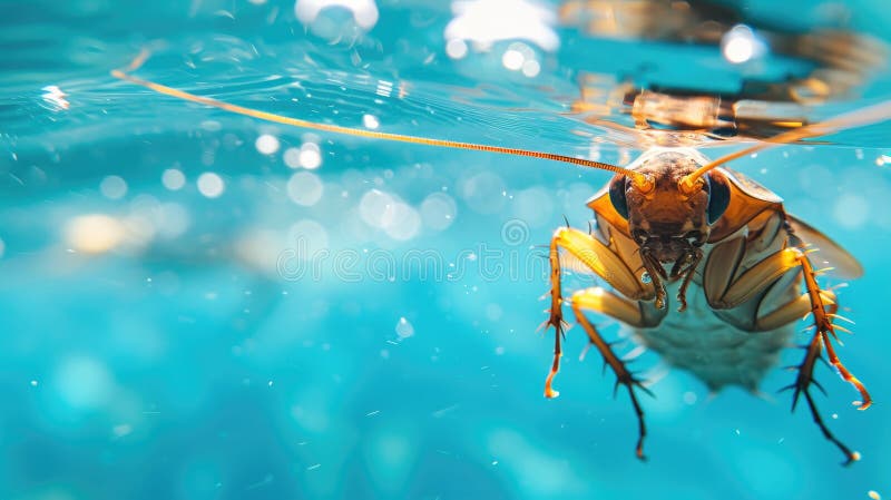 Hilarious Underwater Scene Cockroach in Pool Plays Deep Dive Action, Ai ...