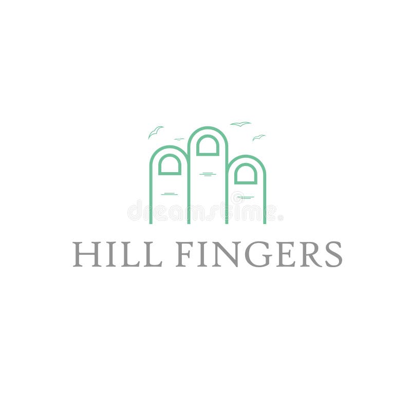 Hill Fingers Logo Design, with Finger Icon Stock Vector - Illustration ...