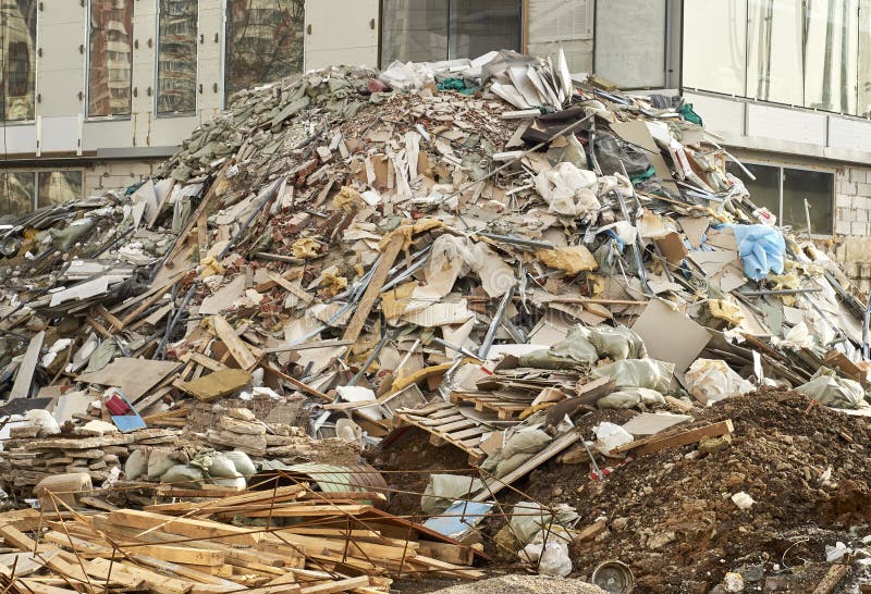 Hill of a Construction Garbage Stock Image - Image of jumble, outdoors ...