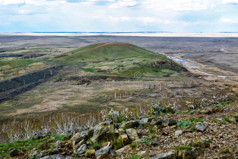 A Hill with a Dirt Road on it in Arkaim Ural Russia Stock Image - Image ...