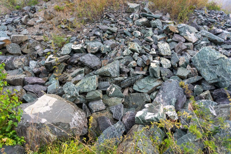 A hill of gray stones stock photo. Image of material - 259874690