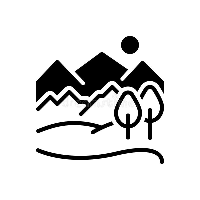Black Solid Icon for Hill, Highlander and Mound Stock Vector ...