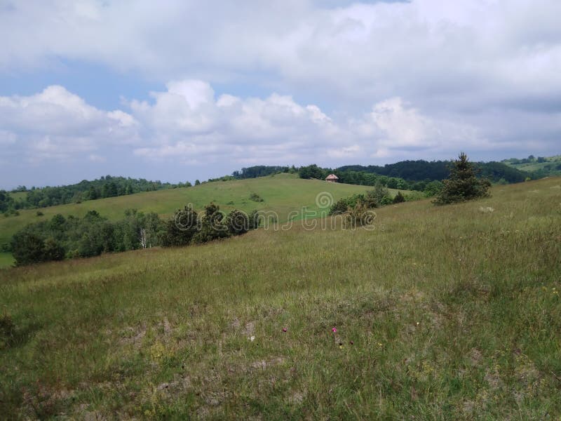 Hill Pastures with Light Slope Elevations Stock Photo - Image of hills ...