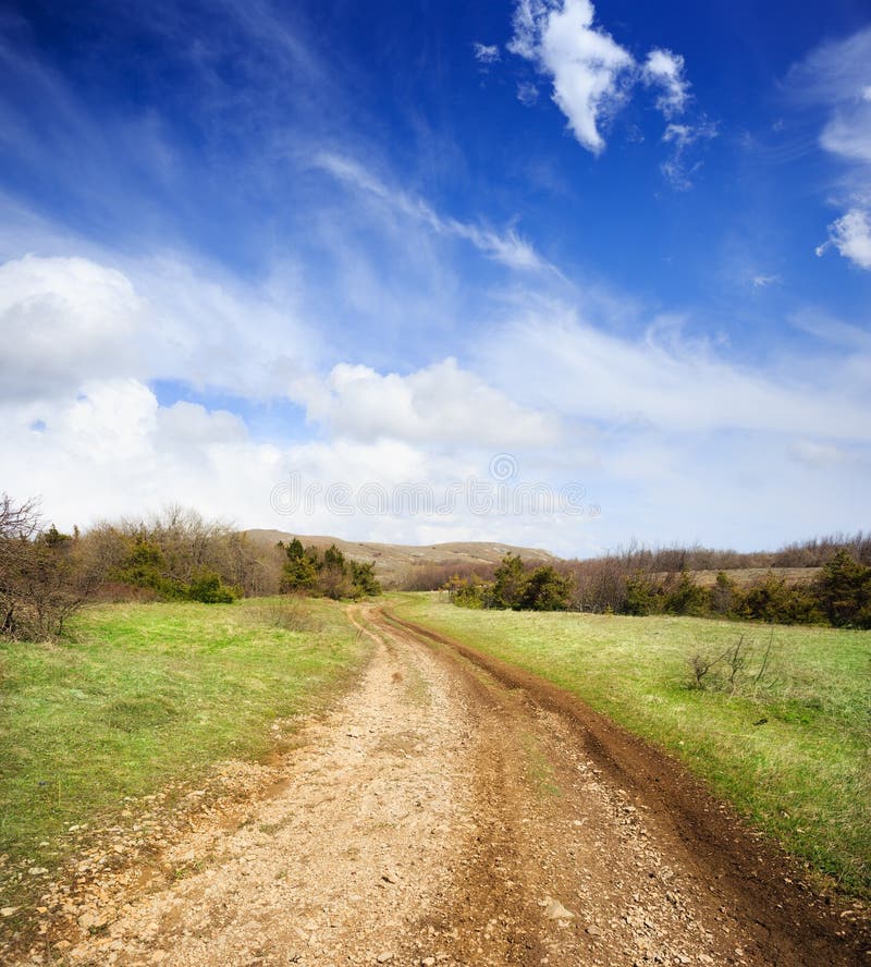 Hill road stock image. Image of landscape, clay, ground - 41181351