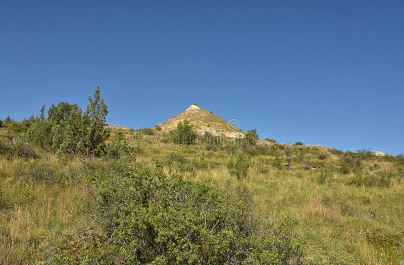 Hill with a Sandstone Rock Formation on Top Stock Image - Image of rock ...