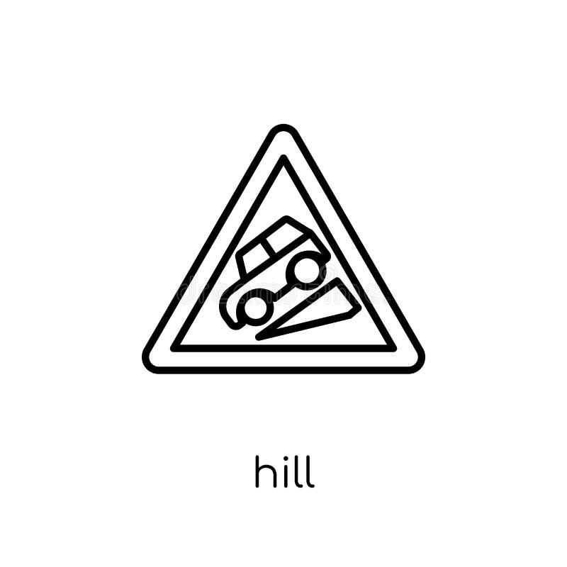 Hill Sign Icon. Trendy Modern Flat Linear Vector Hill Sign Icon Stock ...