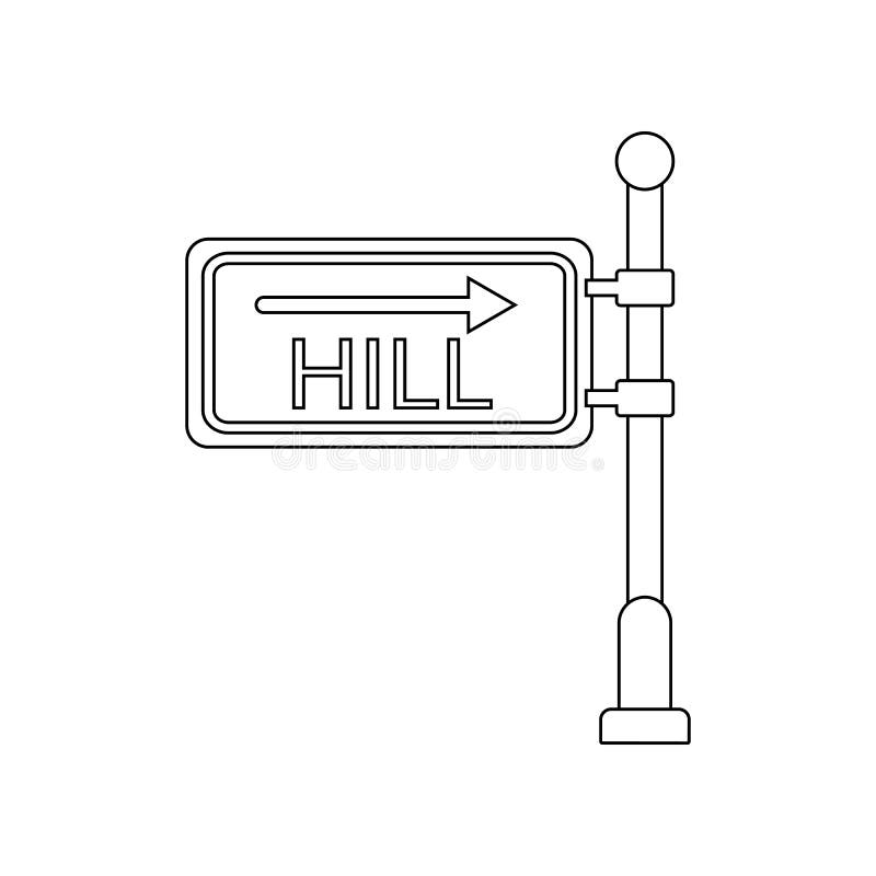 Hill Signboard Colored Icon. Element of Road Signs and Junctions for ...